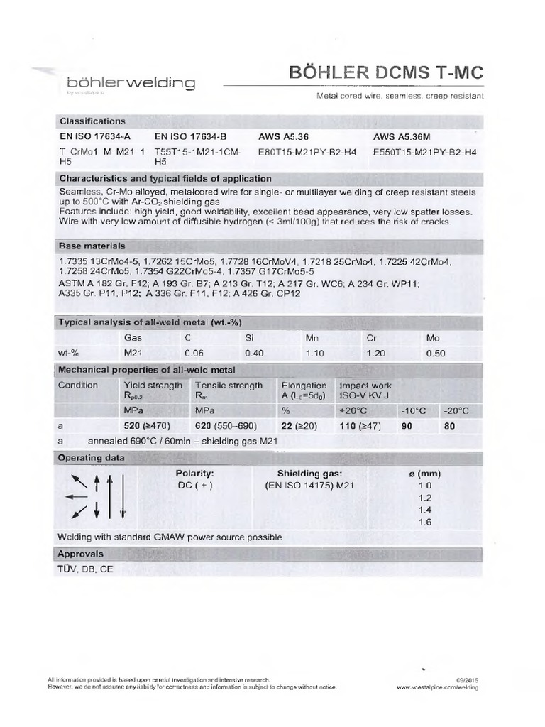 Bohler Dcms T-MC | PDF | Welding | Construction