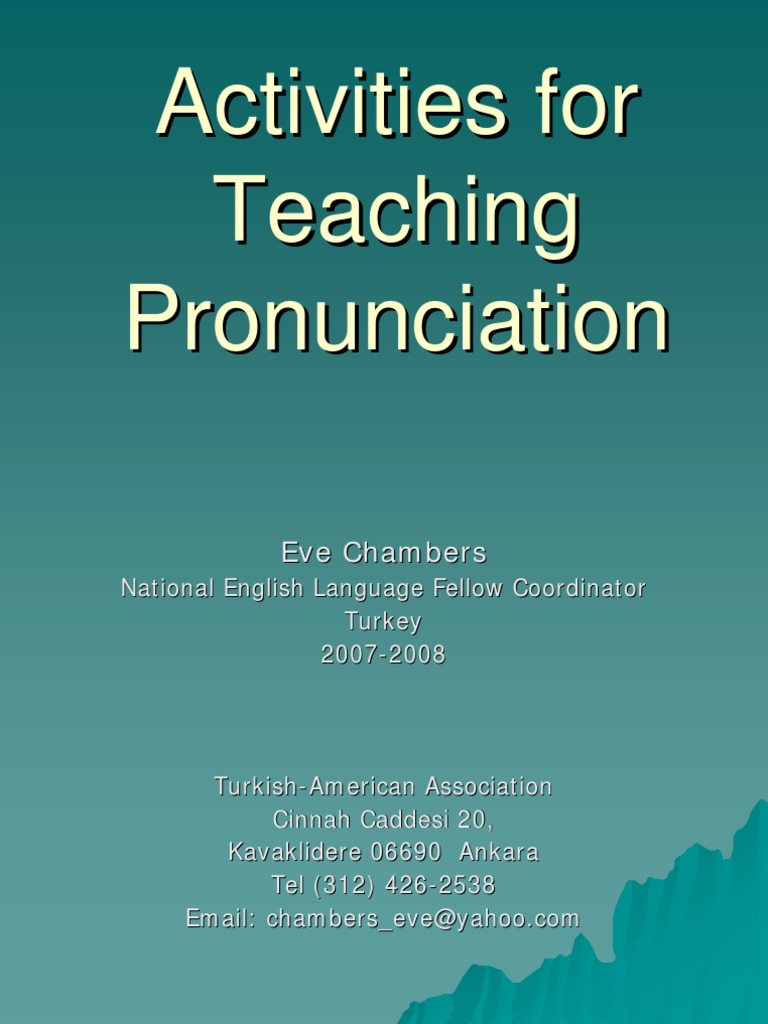ActivitiesTeaching Pronunciation PDF | PDF | Word | Verb