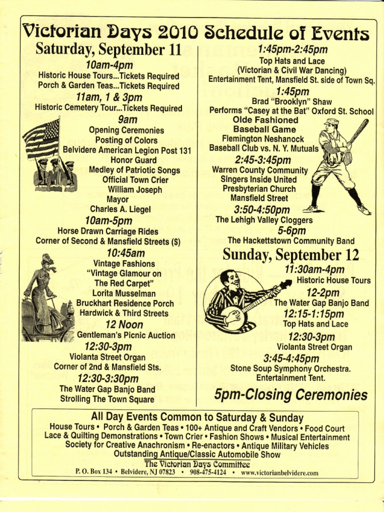 Victorian Days 2010 Schedule | PDF