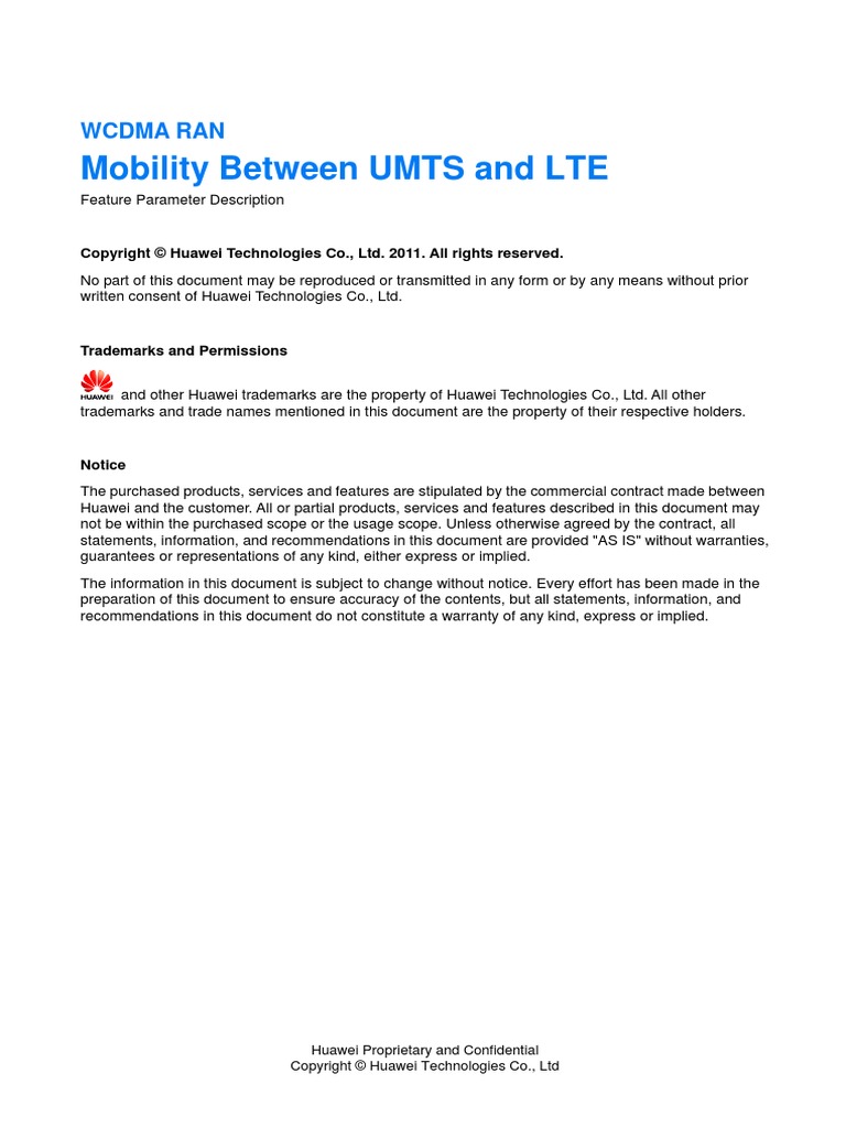 Mobility Between UMTS and LTE | PDF | Lte (Telecommunication) | Telecommunications Standards