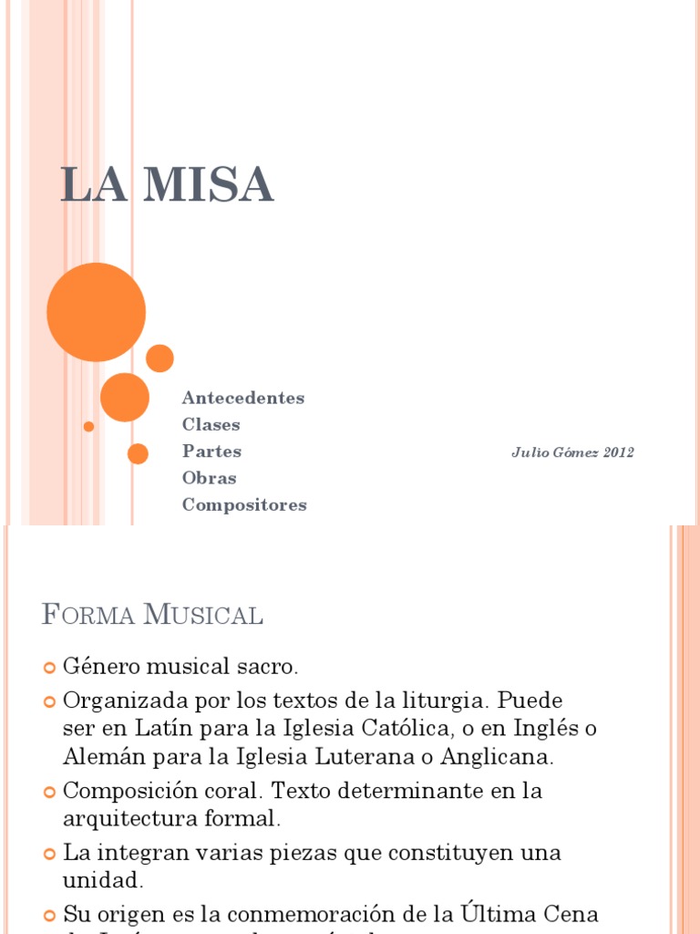 LA MISA Forma Musical | PDF | Misa (liturgia) | Comportamiento ...