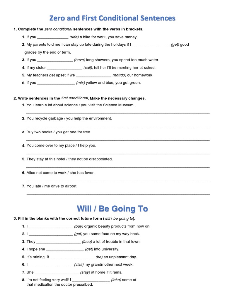 Zero and First Conditional Sentences | PDF