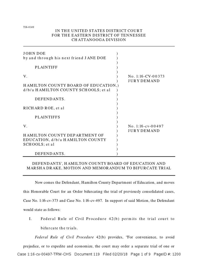 HCDE Motion To Split Cases | Download Free PDF | Prejudice (Legal Term ...