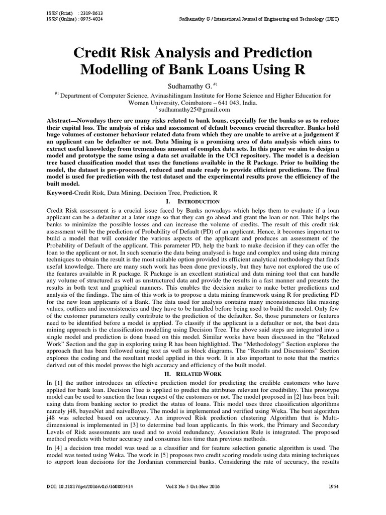 Machine Learning Model Predicts Loan Defaults | PDF | Statistical Classification | Support ...