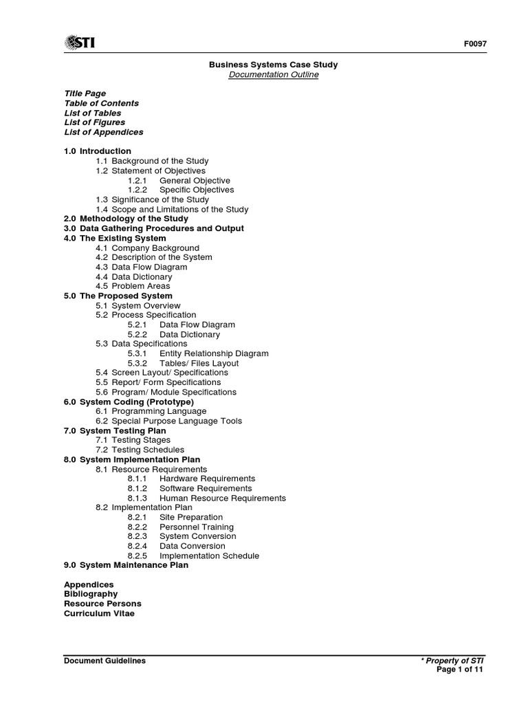 Business Systems Case Study Guidelines | PDF | Specification (Technical ...