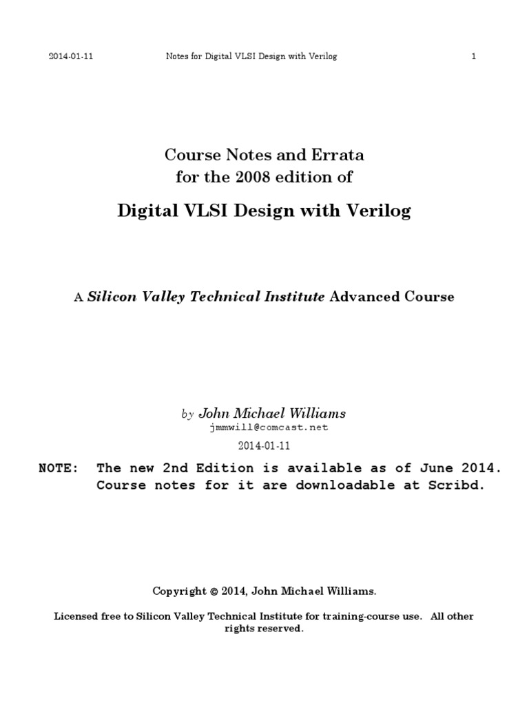 Digital Design With Verilog: Course Notes For First Edition | PDF ...