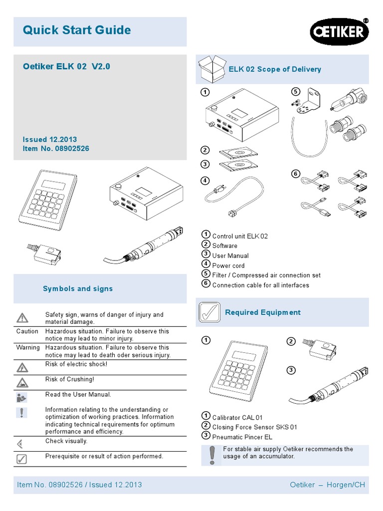 Quick Start Guide ELK 02 - EN PDF | PDF | Electrical Engineering | Science