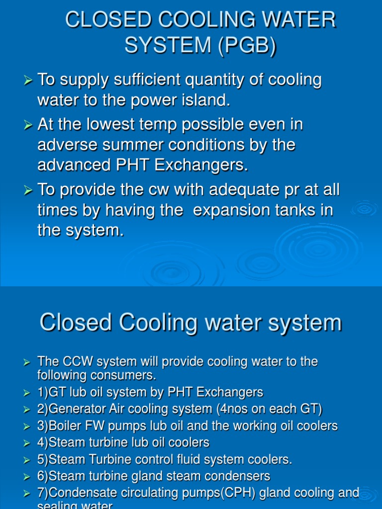 Closed Cooling Water System | PDF | Steam | Pump