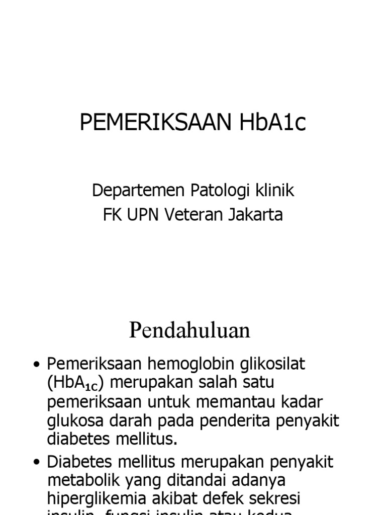 Fungsi dan Interpretasi HbA1c | PDF | Pengembangan Diri | Kesehatan ...