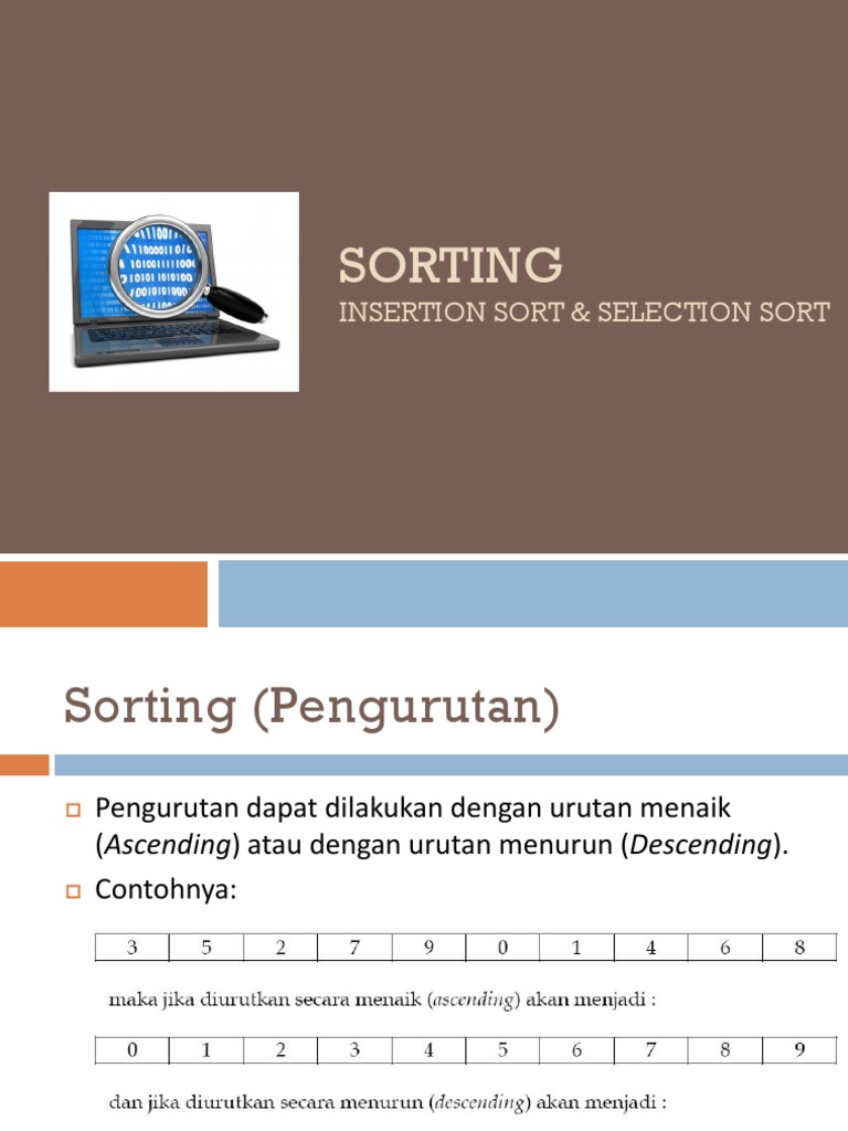 Modul 7 Algoritma Sorting Insertion Sort And Selection Sort Pdf 9824