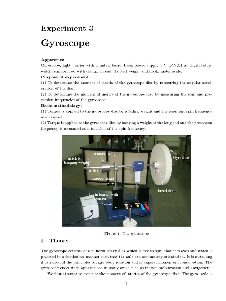 Measure Moment of Inertia with Gyroscope | PDF | Gyroscope | Torque