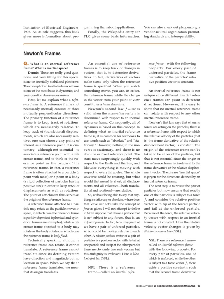 Bernstein Newton's Frames | PDF | Force | Euclidean Vector
