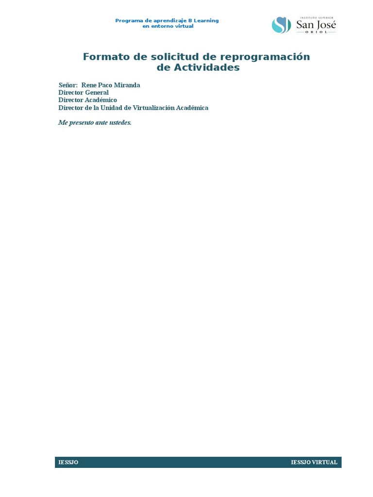 Formato de Solicitud de Reprogramacion de Actividades | PDF | Informática | Aprendizaje