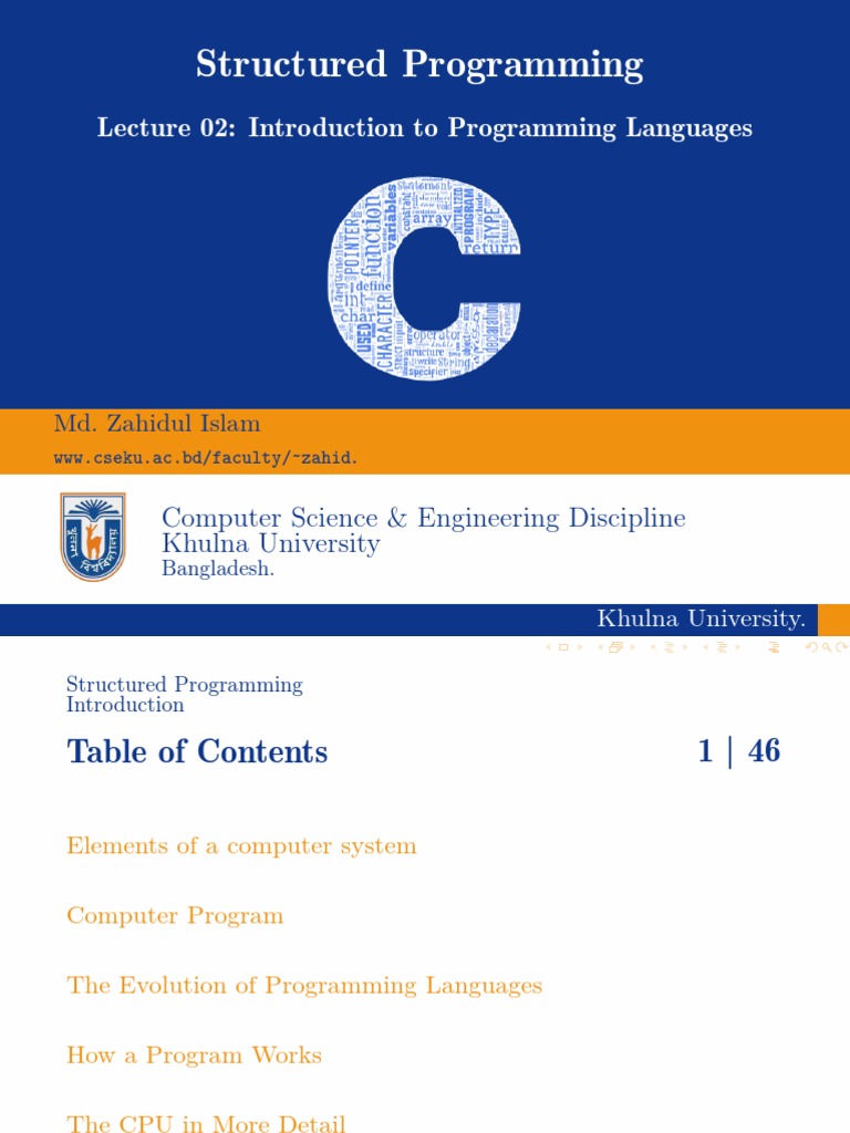 Structured Programming Lecture 02 Introduction To Programming 8068