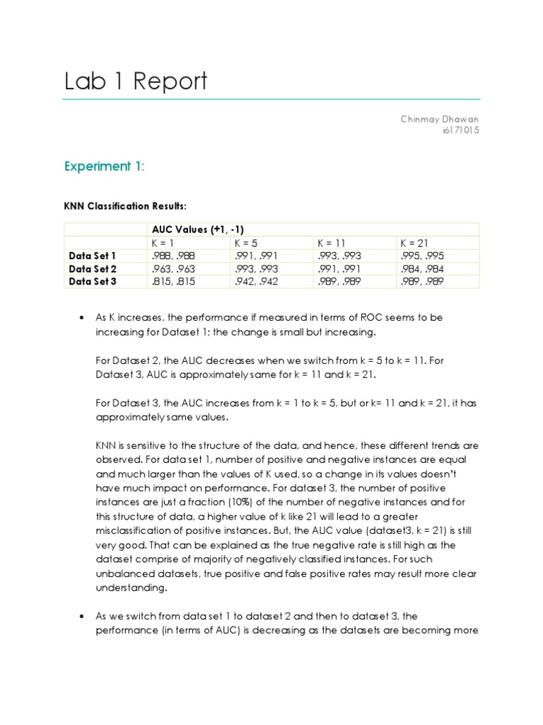 Data Mining Report On A Range of Experiments | PDF | Statistical ...
