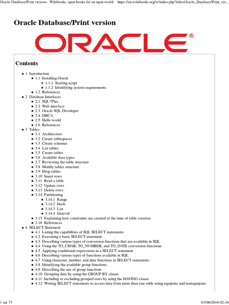 Oracle Database PDF | PDF | Pl/Sql | Database Index