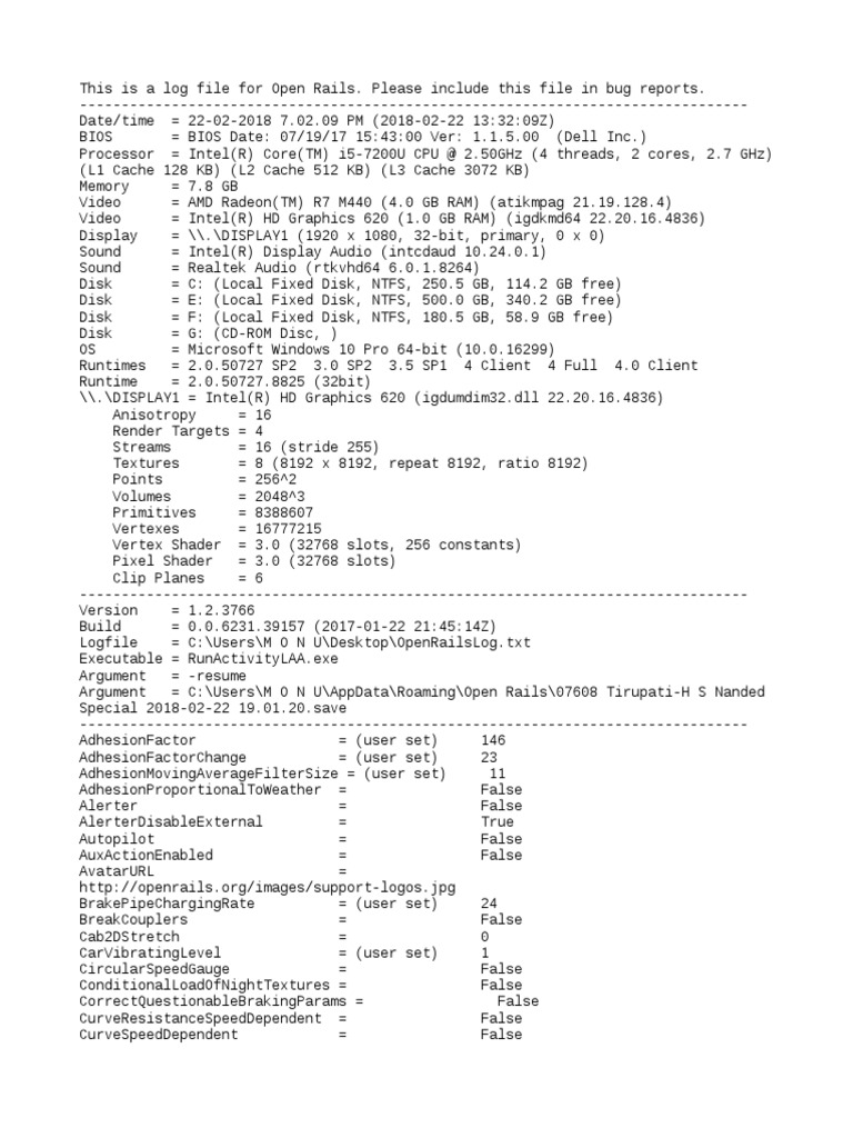 Open Rails Log | PDF