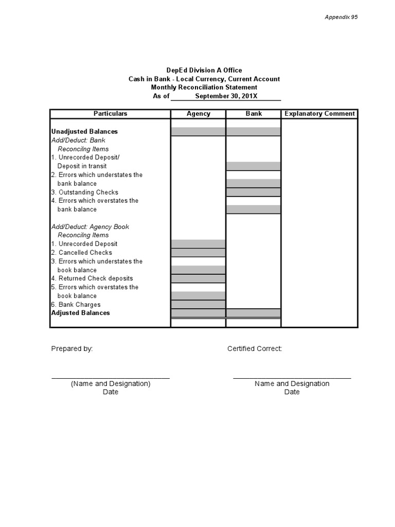 Bank Recon Format | PDF