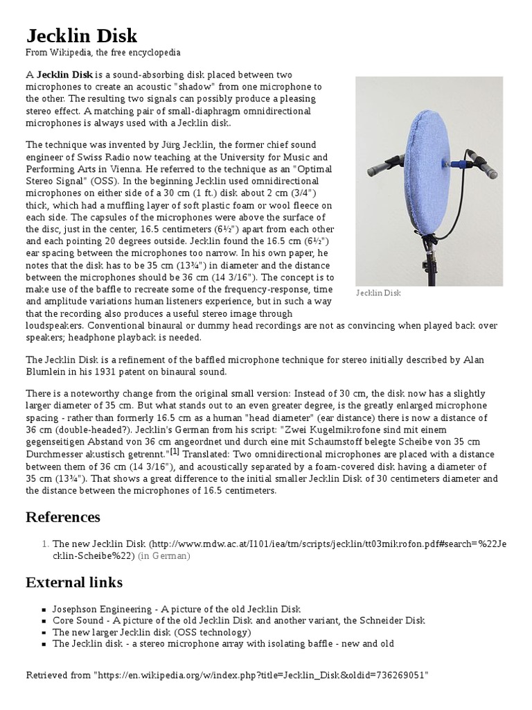 Jecklin Disk | PDF | Waves | Electronics