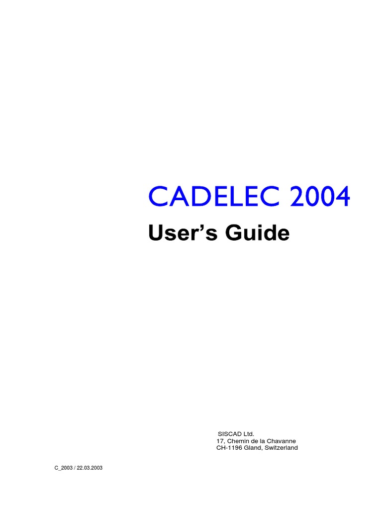 Cadelec 2004 User Guide Eng | PDF | Installation (Computer Programs ...