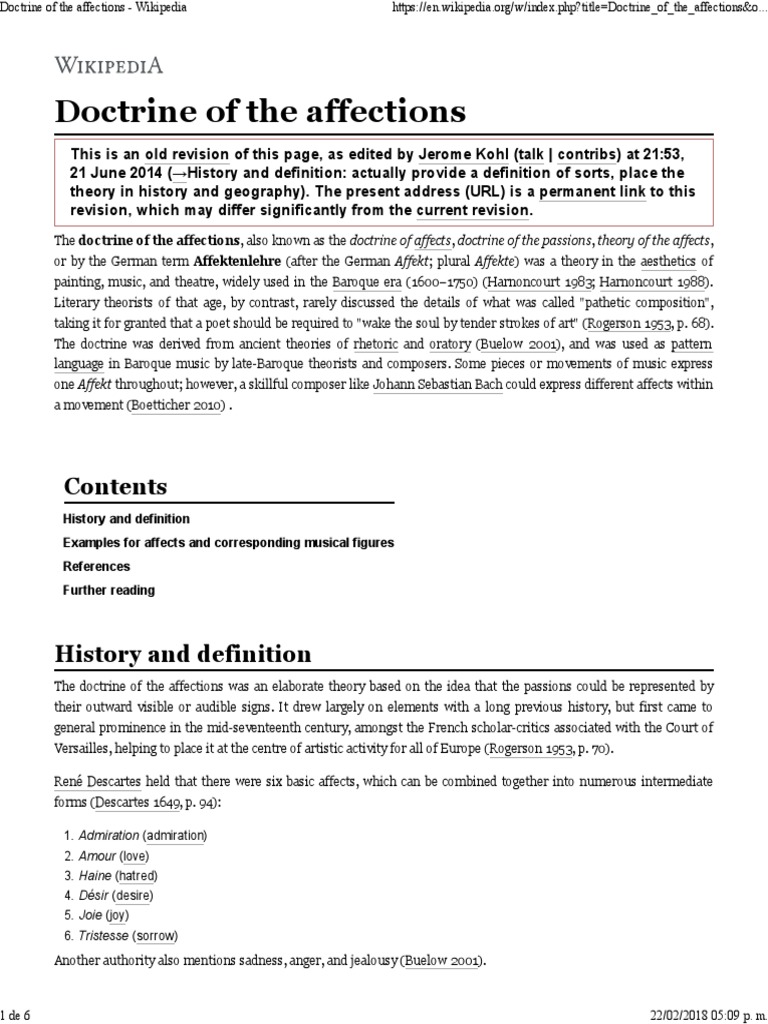 Doctrine of The Affections (Version Antigua Con Los Links de Youtube de ...