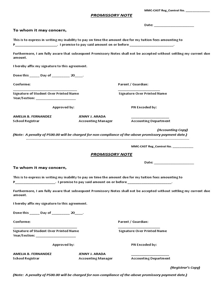 Promissory Note Forms | PDF | Promissory Note | Fee