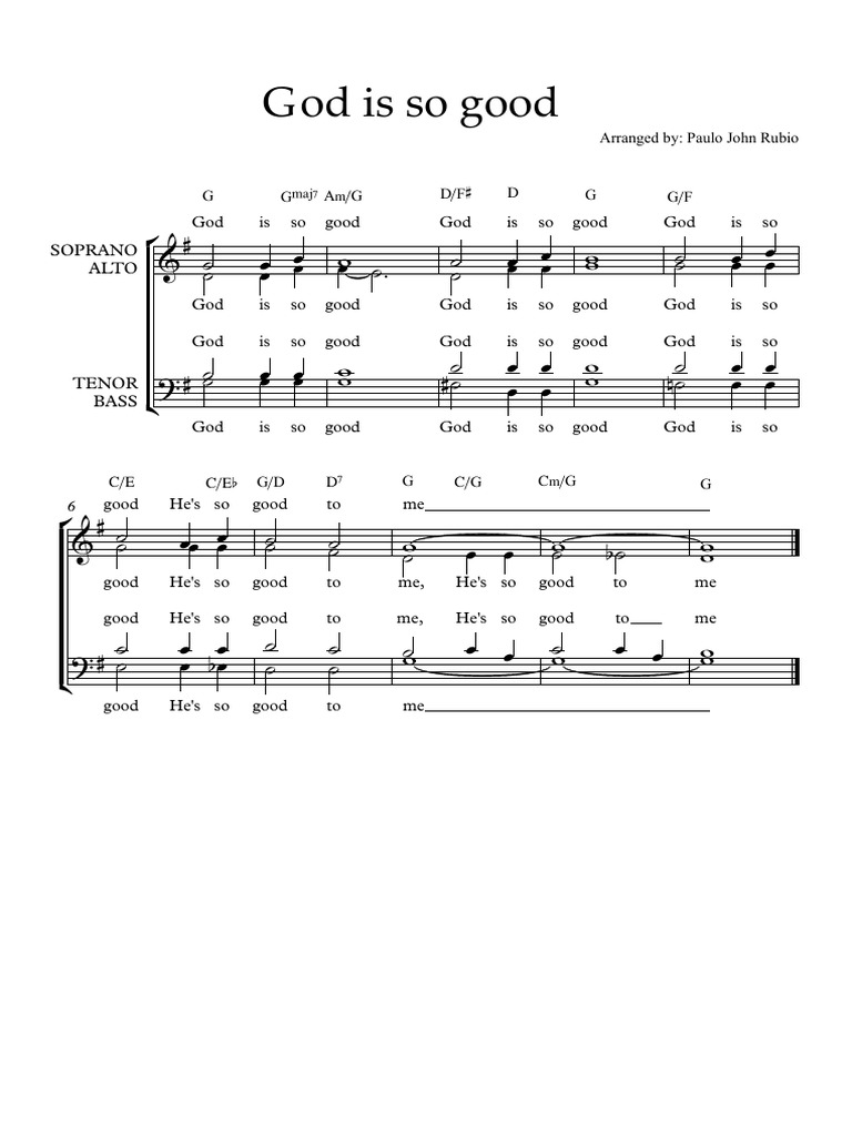 God Is So Good - Full Score PDF | PDF