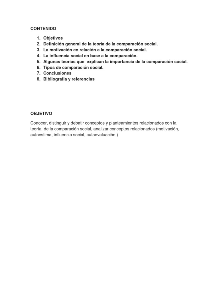 La teoría de la comparación social: conceptos, motivaciones e ...