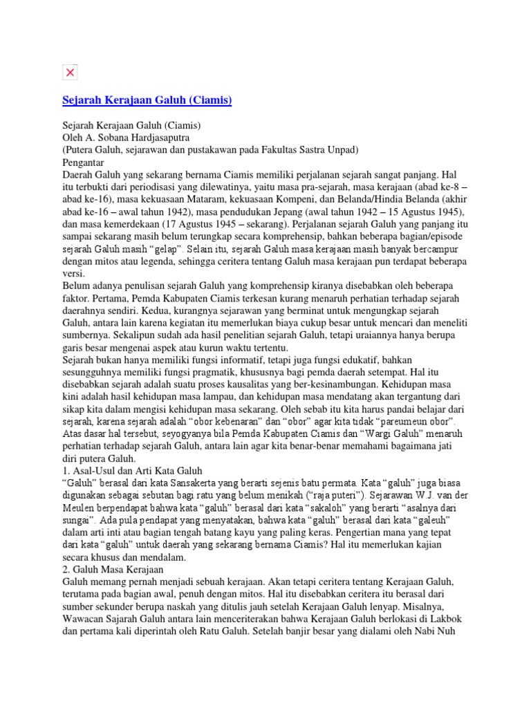 Sejarah Kerajaan Galuh | PDF