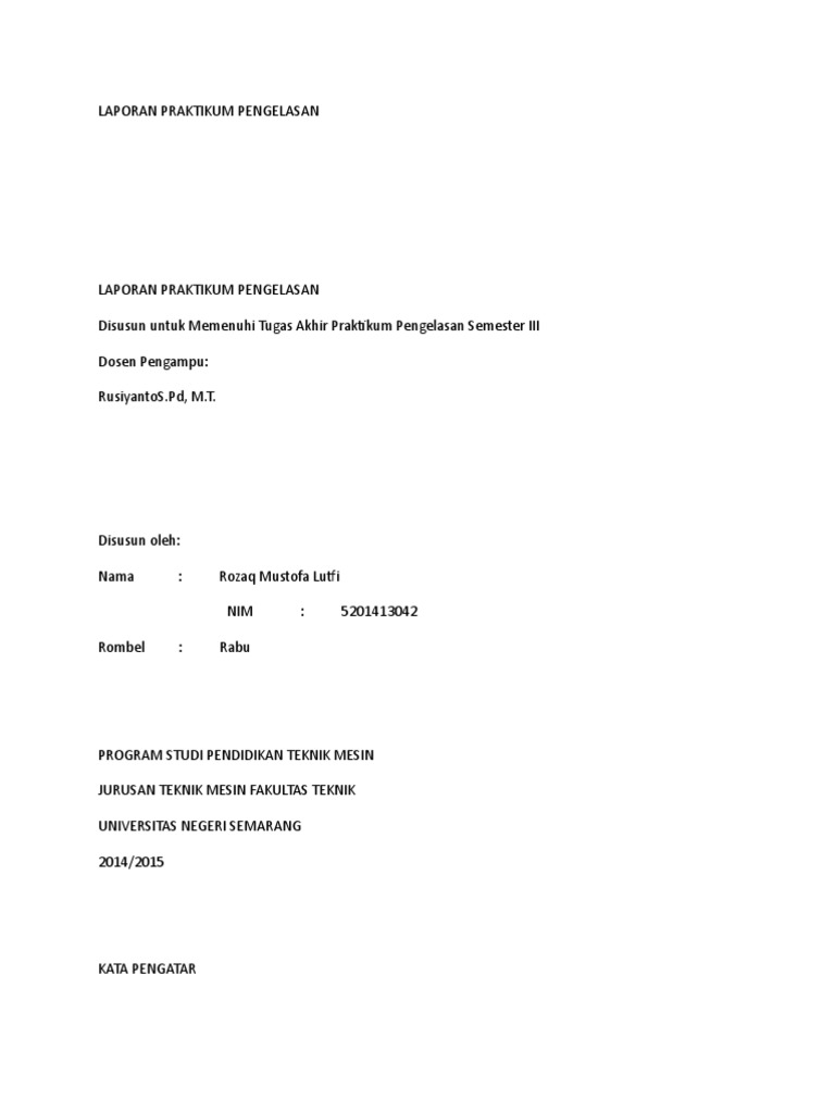 LAPORAN Pengelasan | PDF