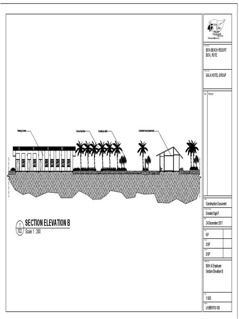 Section Elevation B - Bo'a Beach Resort | PDF | Hotel And Accommodation ...