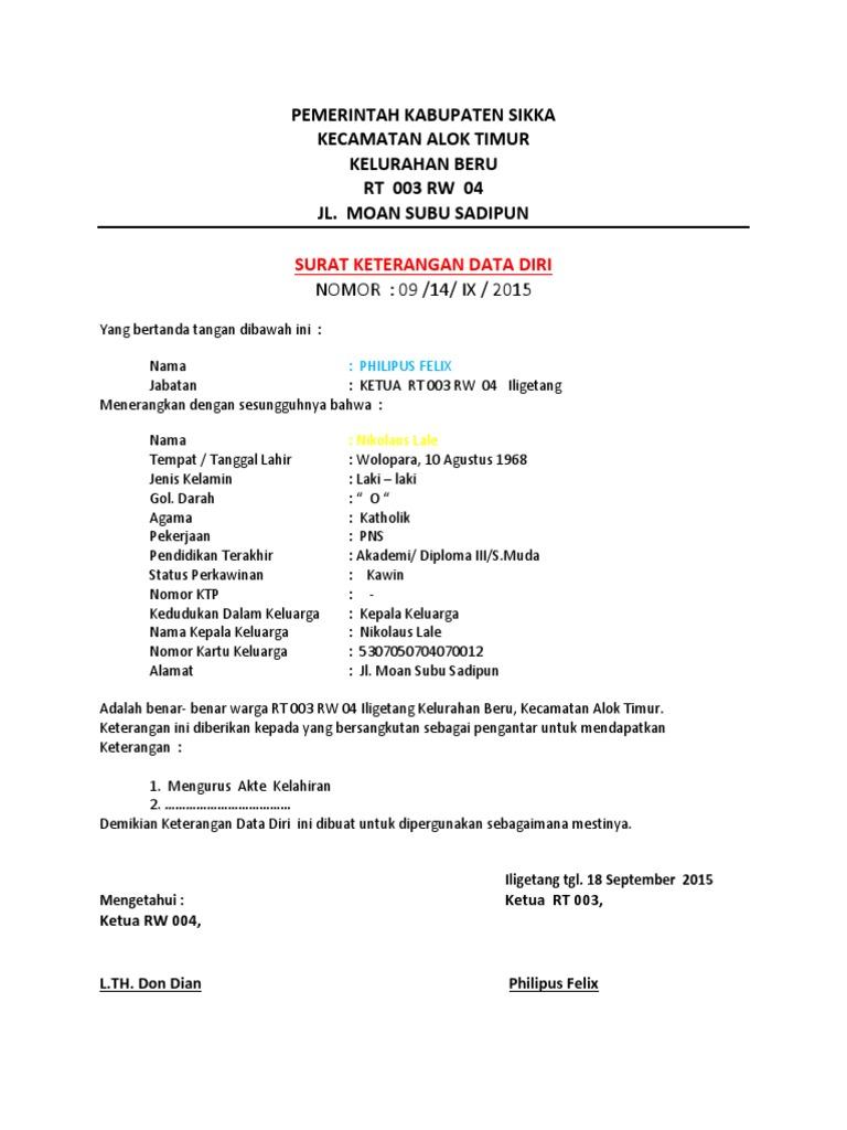 Surat Pengantar Dari RT 003 RW 04 | PDF | Agama & Spiritualitas