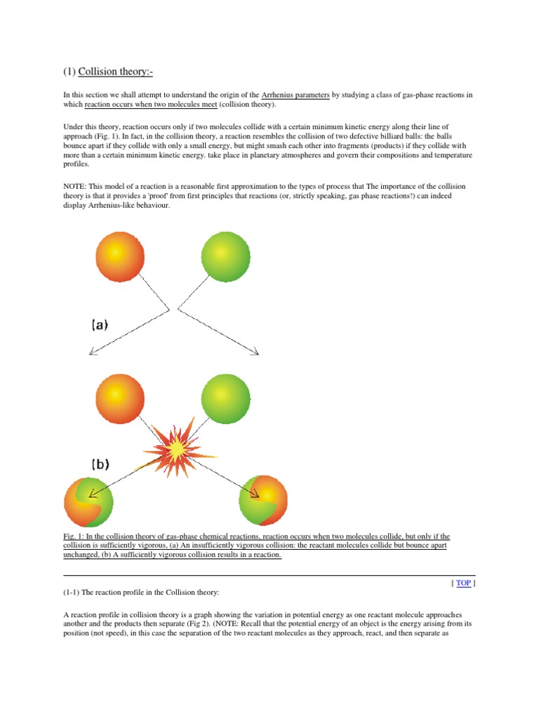 Collision Theory | PDF | Chemical Equilibrium | Chemical Reactions