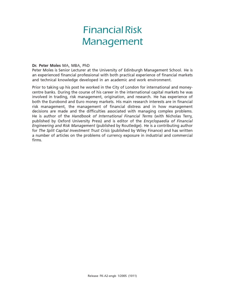 Financial Risk Management PDF | PDF | Risk Management | Risk