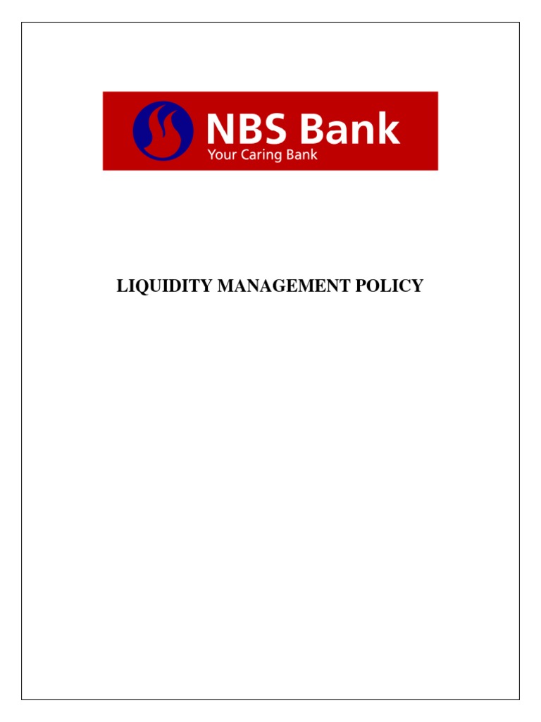 Liquidity Management Policy | PDF | Market Liquidity | Liquidity Risk