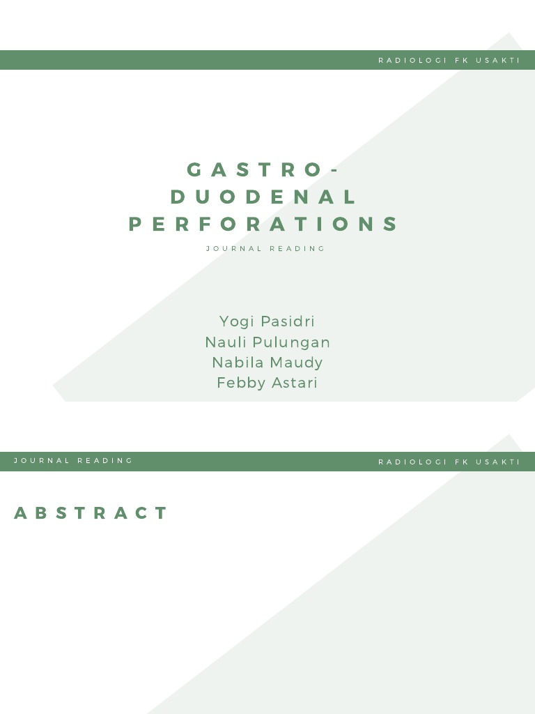 Gastro Duodenal Perforations | PDF