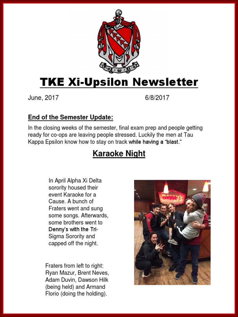 Spring 2017 Newsletter | PDF | Clubs And Societies | Fraternities