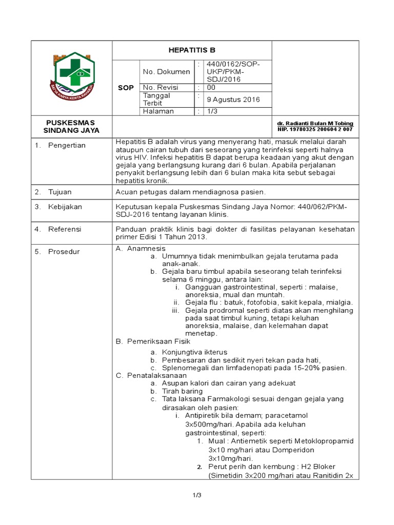 SOP Hepatitis B | PDF