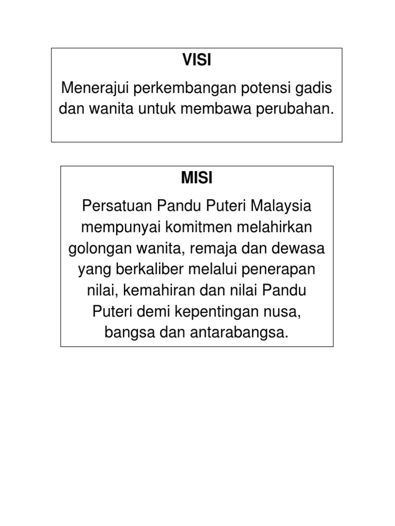 Visi Dan Misi Pandu Puteri | PDF