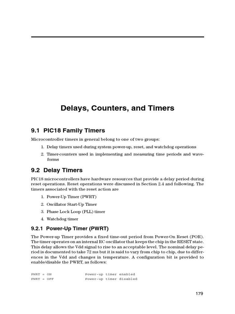 04 Delays, Counters, and Timers | PDF | Subroutine | Pic Microcontroller