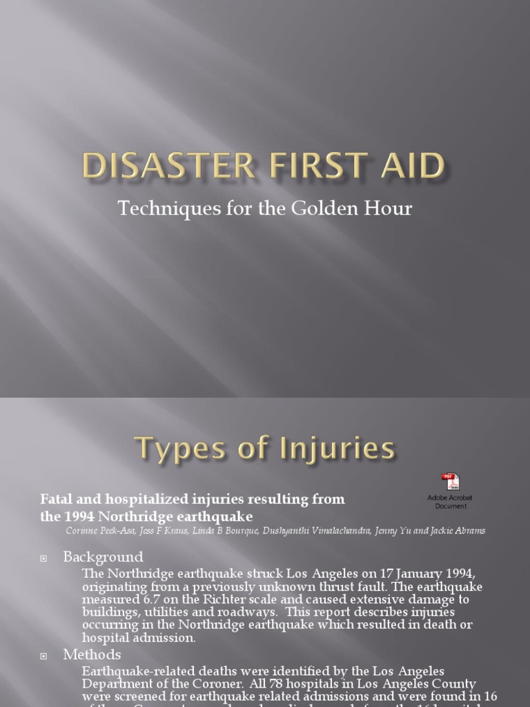 Disaster First Aid | PDF | Shock (Circulatory) | Earthquakes