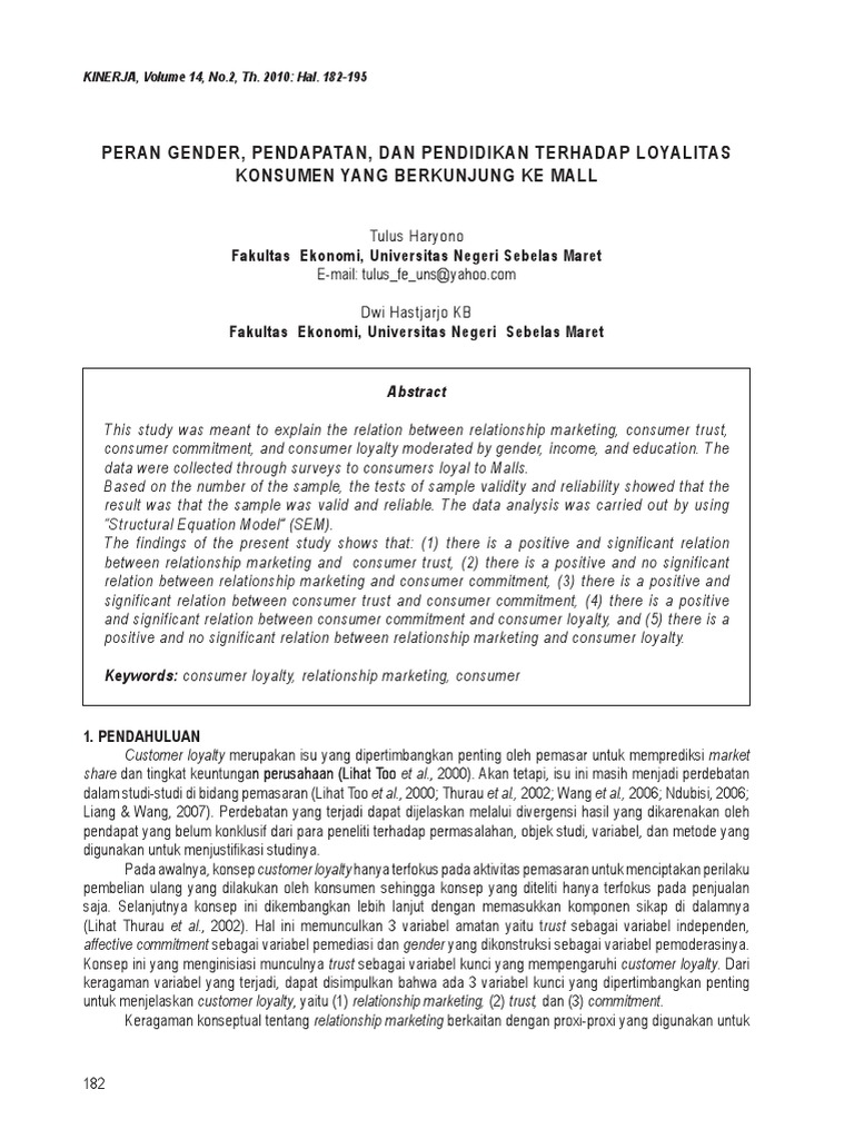 Sem Dengan Variabel Moderator Gender | PDF