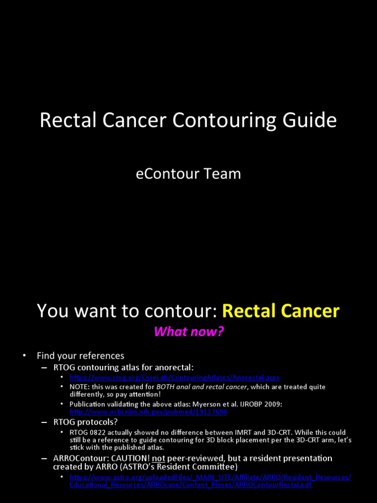 Rectal Cancer Contouring Guide: Econtour Team | PDF | Pelvis | Rectum