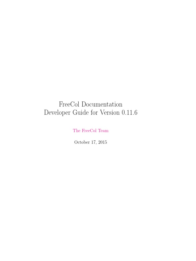 Freecol Documentation Developer Guide For Version 0.11.6 | PDF | Net ...