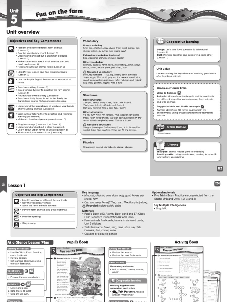 High Five TB1 Sample U5 | PDF | Flashcard | Vocabulary