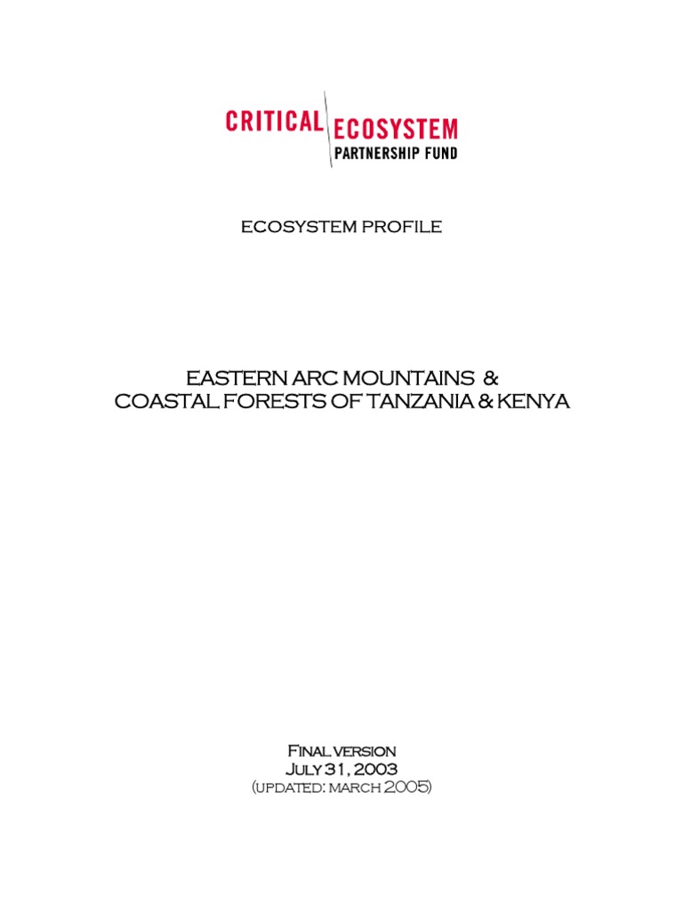 Eastern Arc Mountains and Coastal Forests of Tanzania and Kenya | PDF ...