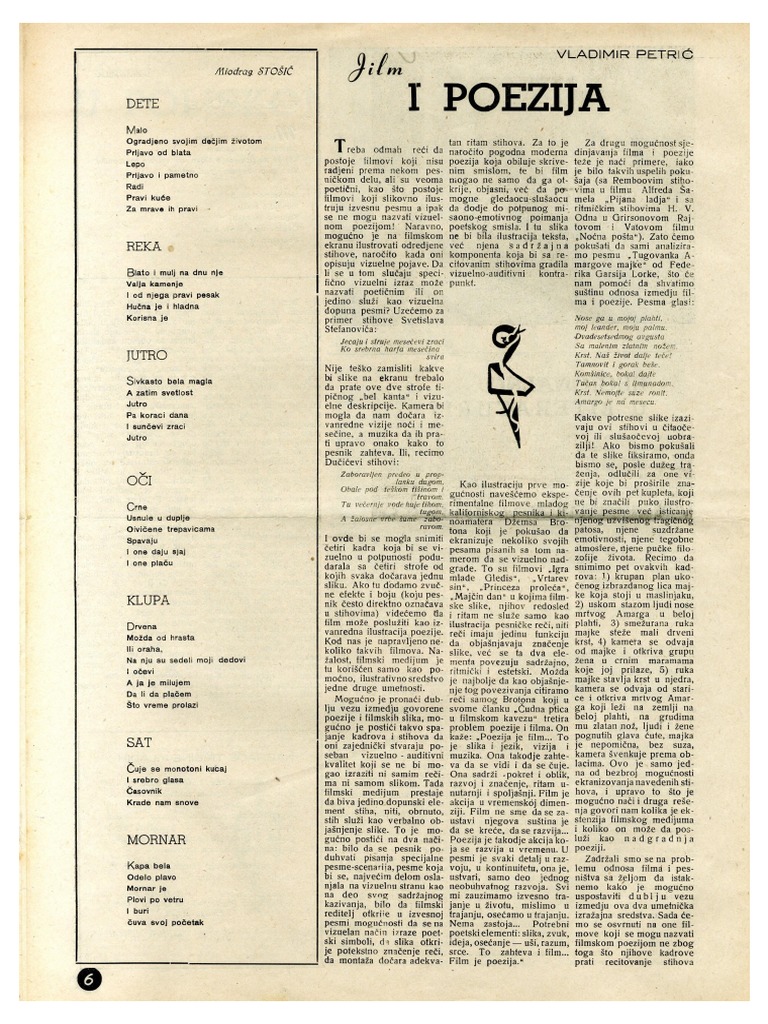 Vladimir Petric, Film I Poezija | PDF