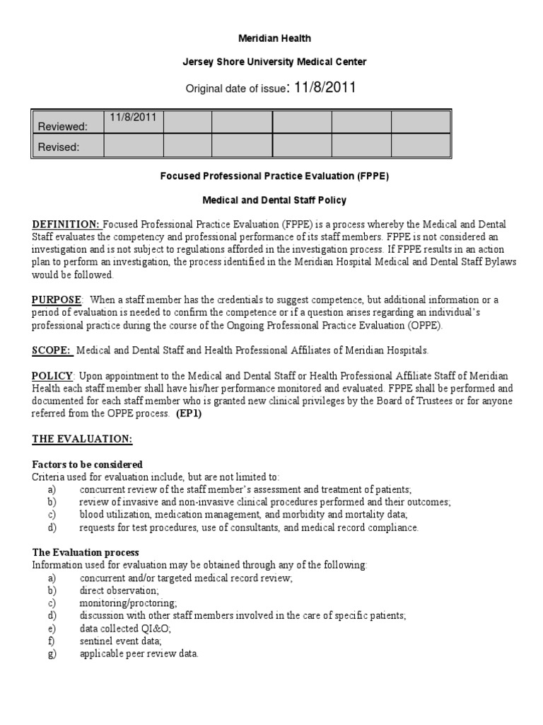 JSUMC FPPE Focused Professional Practice Eval | PDF | Patient | Medical ...