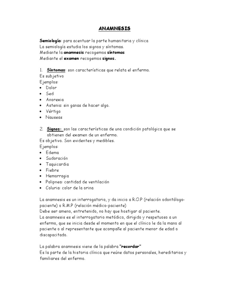 Anamnes Is | PDF | Salud y bienestar | Ciencia y matemáticas