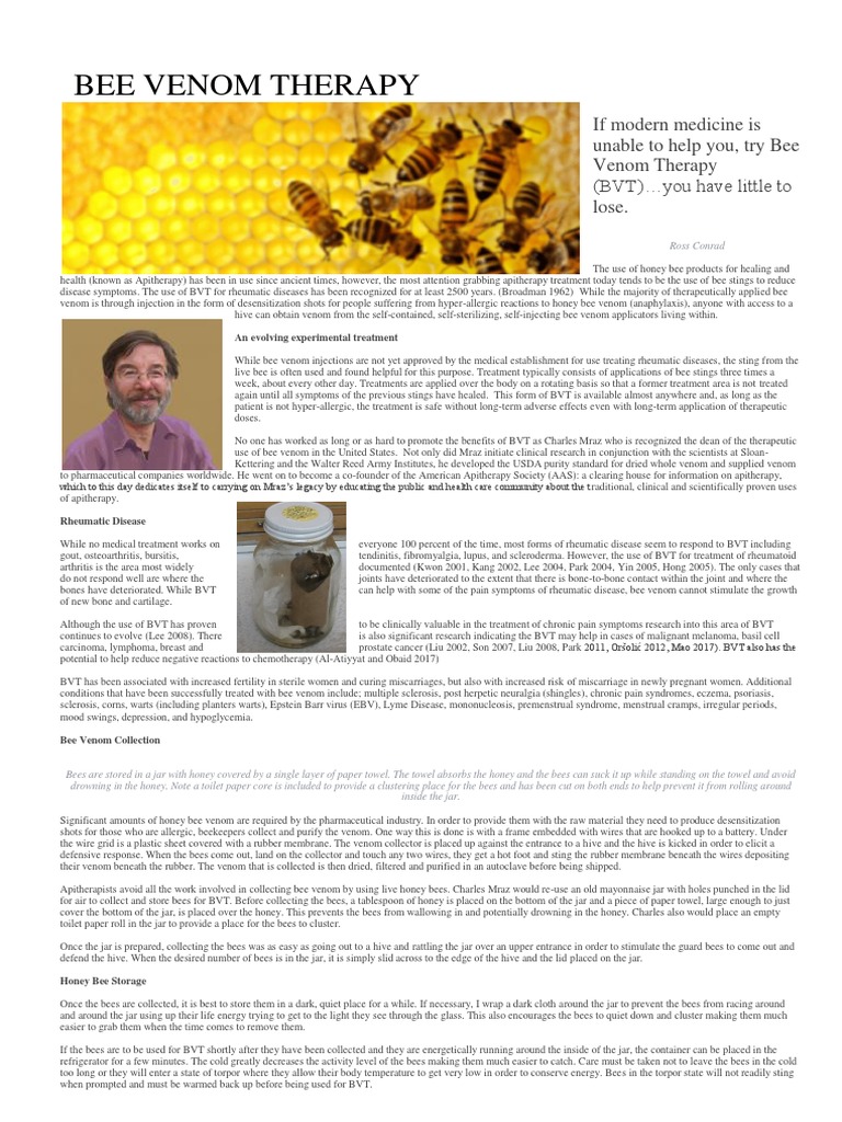 Bee Venom Therapy | PDF | Health Sciences | Medical Specialties